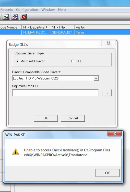 Win-Pak SE 3.3 Logitech Camera Not Being Detected by Software ...