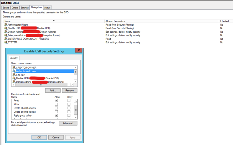 Disabling USB Through GPO Security Filtering - Software & Applications ...