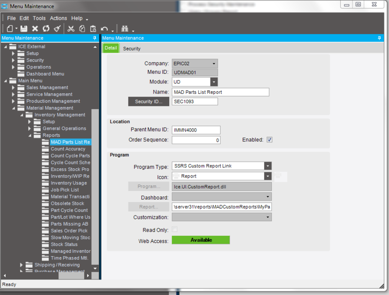 Epicor 10 - Adding Custom SSRS Report to menu - Software & Applications ...