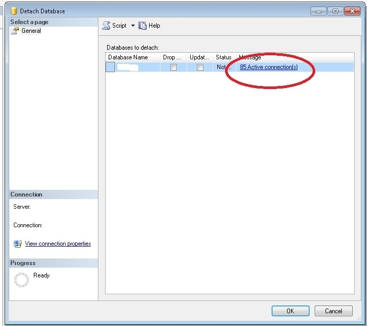 Error Database already in use when trying to restore backup - Databases - Spiceworks Community