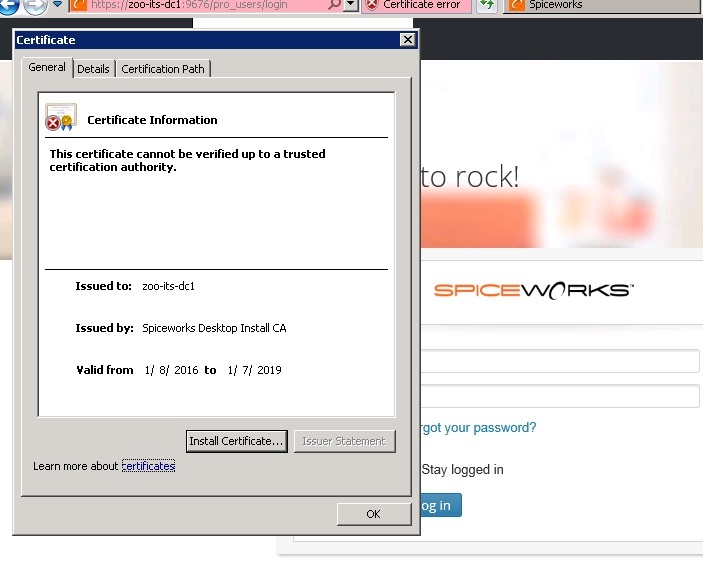HTTPS Certificate Error - Spiceworks Support - Spiceworks Community