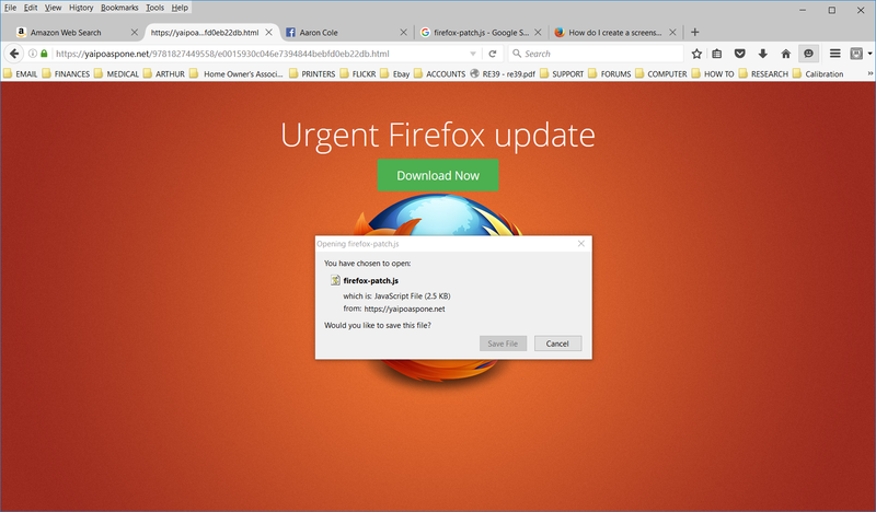 Fake Firefox update - firefox-patch.js malware? - Security - Spiceworks ...