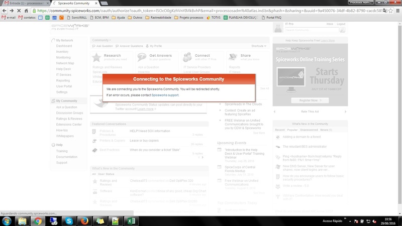 Not connect the community - Spiceworks Support - Spiceworks Community