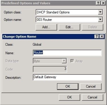 DHCP Gateway option 003 wrong type - Networking - Spiceworks Community