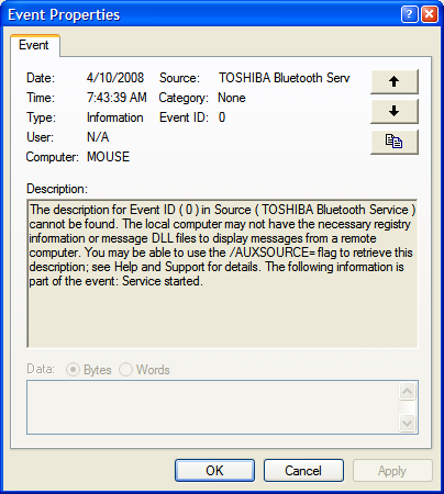 Description for EventID X in Source "Source" cannot be found ...