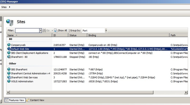 SharePoint - 80 site stopped in IIS Manager - Software & Applications - Spiceworks Community