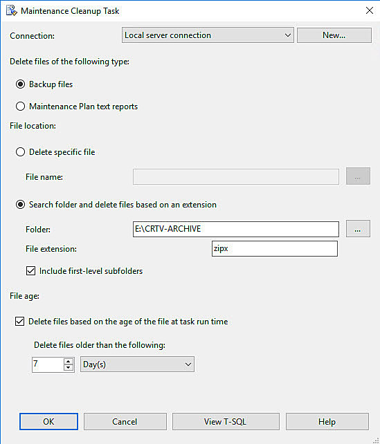 SQL Server Maintenance Cleanup Task File Extensions - Databases - Spiceworks Community