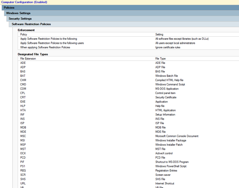 Software Restriction Policy 2012r2 Not Working Windows Spiceworks