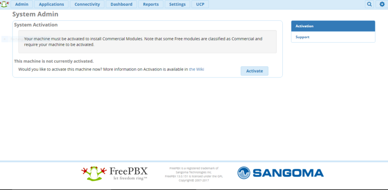 Freepbx Wont Let Me Activate Internet Connectivity And Telecom Spiceworks Community