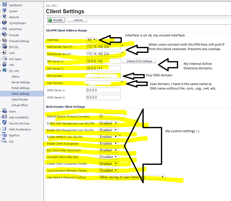 Sonicwall Ssl Vpn Can Connect Cannot Ping Lan Or Rdp To Lan Destinations Networking