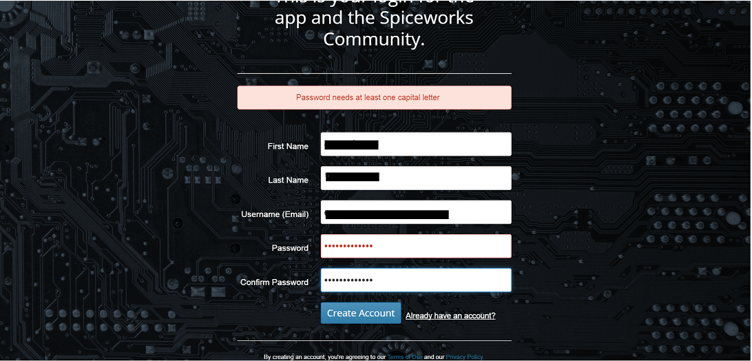 Unable to add new user. - Spiceworks Support - Spiceworks Community