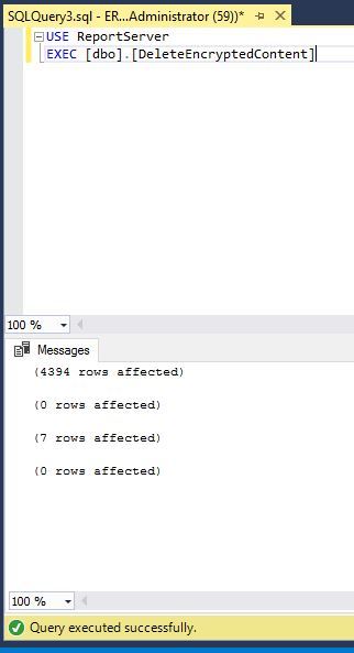 Unable to delete encryption key on SQL Reporting server - Databases - Spiceworks Community