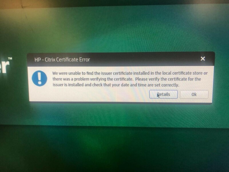 HP Thin client Certificate Error - Software & Applications - Spiceworks Community