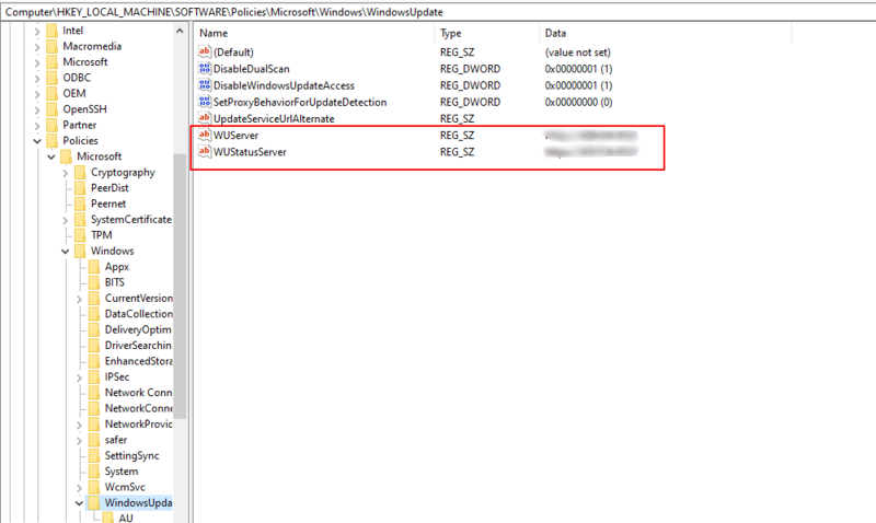 Pointing Windows 10 to WSUS via registry - Software & Applications ...