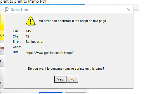 Primo PDF Script Errors - Software - Spiceworks Community