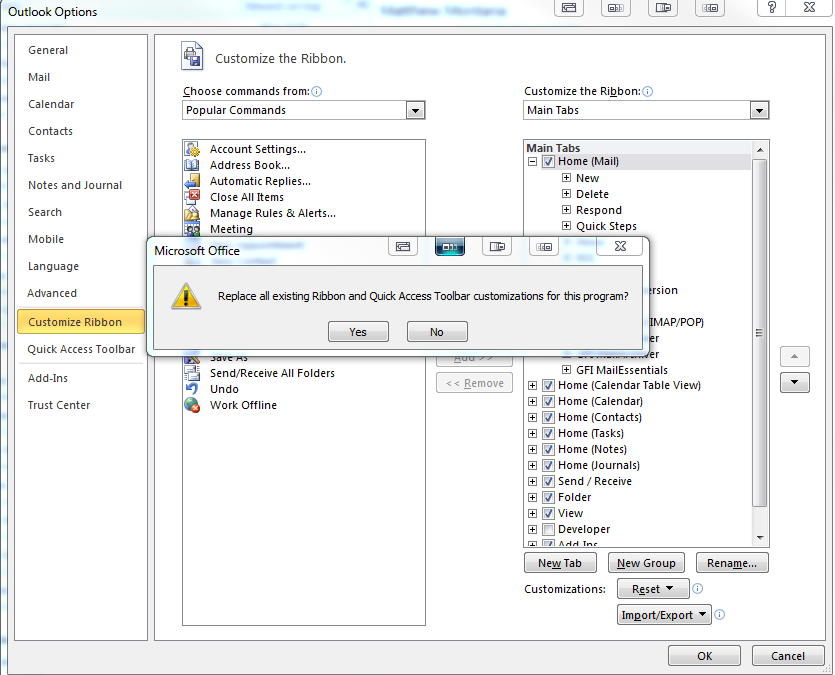 custom ribbon only, leave toolbar outlook 2010 - Software ...