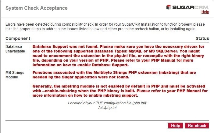 Sugarcrm Linux Install Problem Help Enable Mysql And Mb Strings In I File Linux
