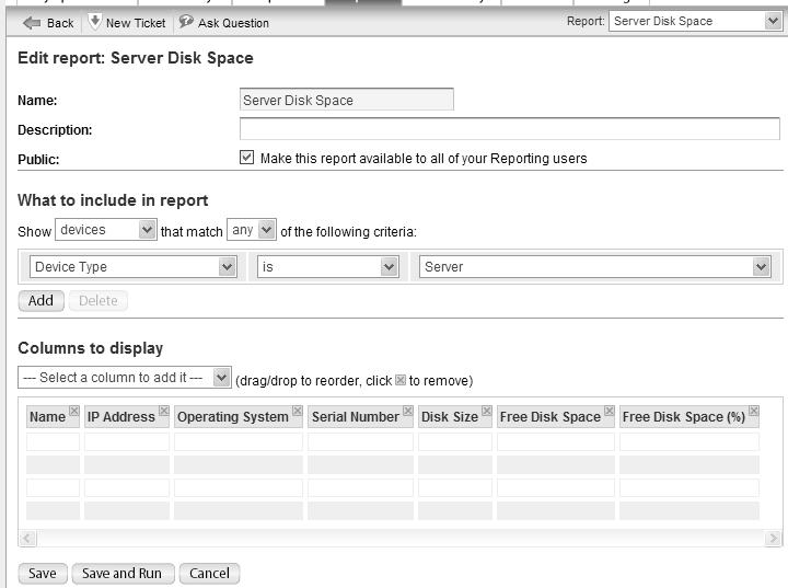 How do i run a report to find out the server space on all of - Spiceworks Support - Spiceworks ...