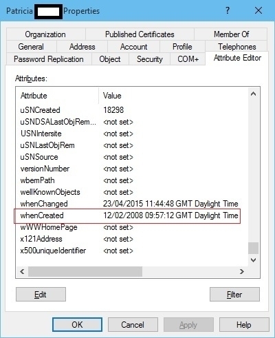 How to find out AD Account create date - Windows - Spiceworks Community