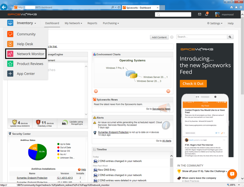 Spiceworks Network Monitor.. wrong redirection? - Spiceworks Support - Spiceworks Community