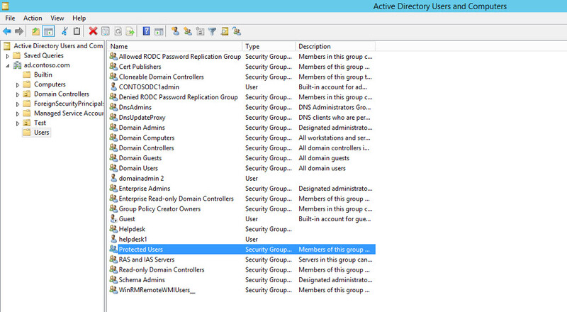 Add Sensitive User Accounts to the Active Directory Protected Users ...