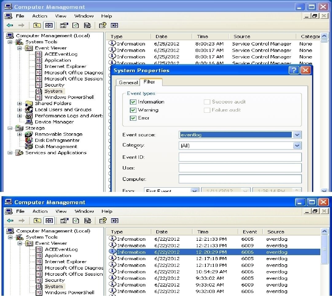 Event Log time when Computer Start up / boot up - Software ...