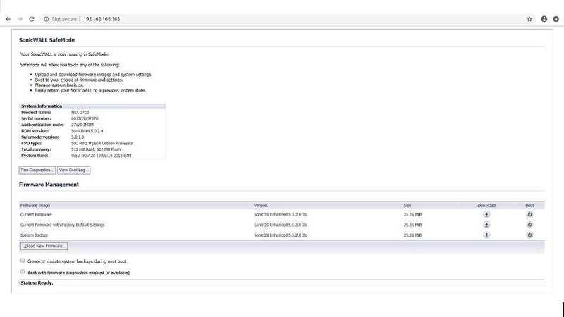 How to exit from safe mode in Sonicwall firewall? - Networking - Spiceworks Community