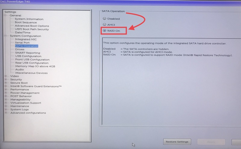 Dell PowerEdge T40 Intel VROC RAID setup - Hardware & Infrastructure - Spiceworks Community