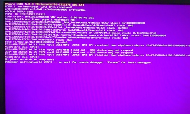 HP Proliant ML310e and VMWare ESXi Hypervisor Pink screen problem ...