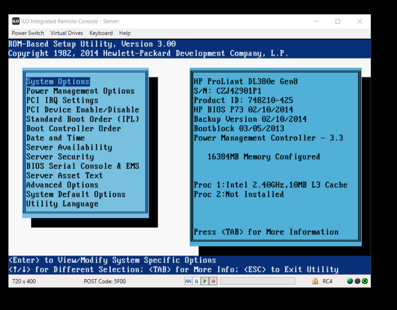 Access RAID Config HP ProLiant DL380e Gen8 - B320i controller ...
