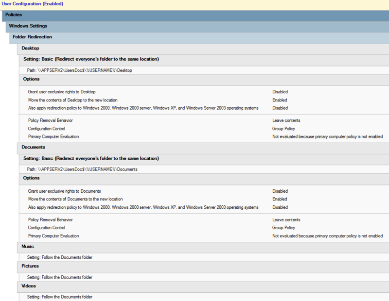 Folder Redirection Gpo Client Machine Storage Consumption Windows Spiceworks Community