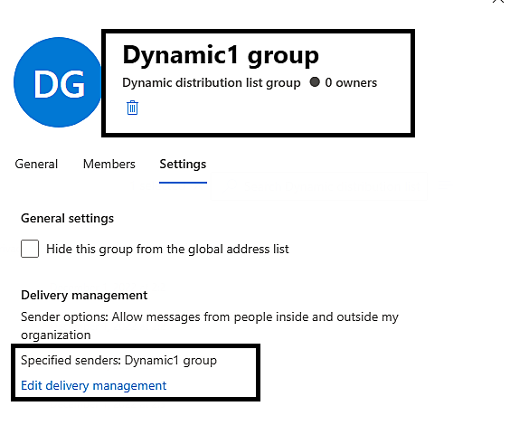 Using members of dynamic distribution group in specified senders of same group - Collaboration ...