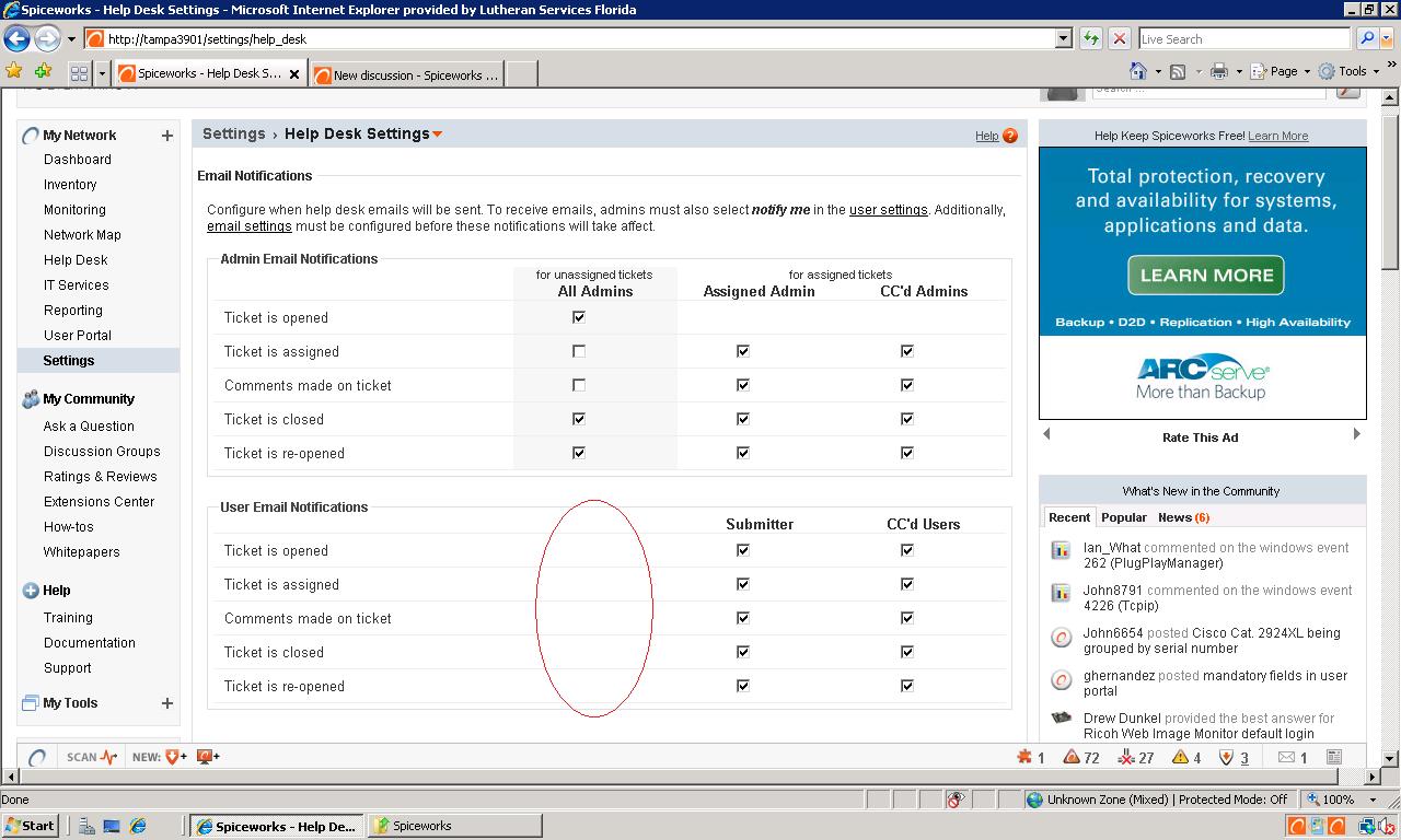 End User Notifications - Spiceworks Support - Spiceworks Community