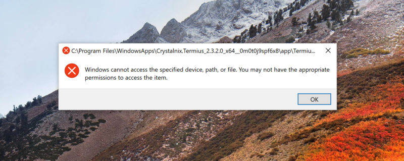 Error when opening a Windows Store App (Roaming/Folder Redir) - Windows ...