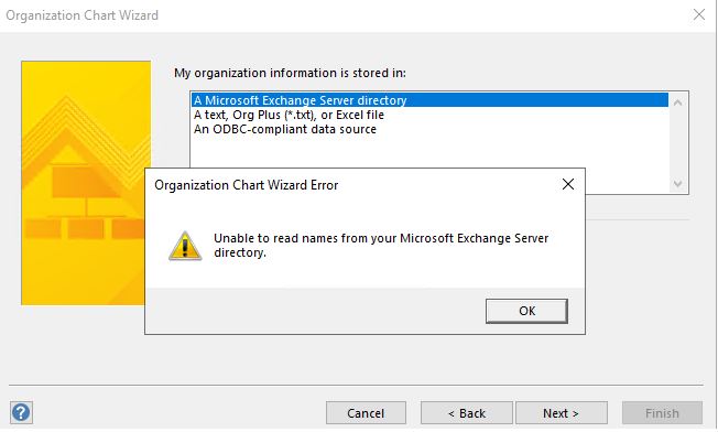 Organization Chart Wizard Error - Software & Applications - Spiceworks Community