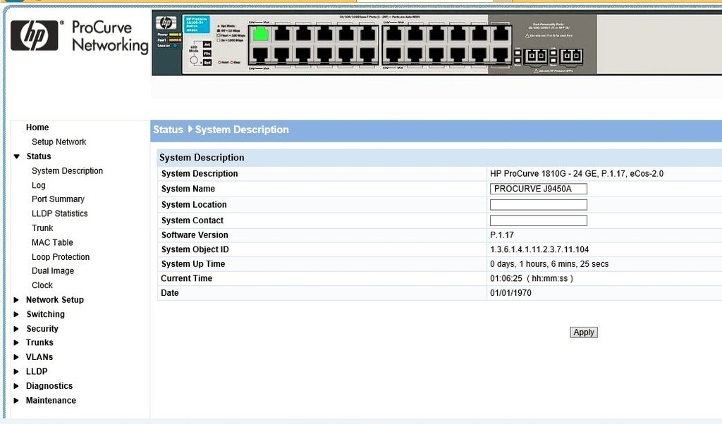HP Procurve 1810g-24 switch - Hardware & Infrastructure - Spiceworks ...