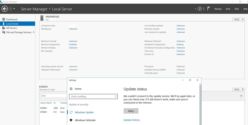 Windows Server 2016 Server Manager & Updates - Software & Applications ...