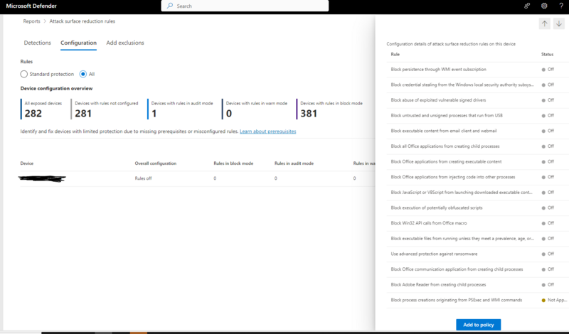 ASR rules showing as "Off" for many devices - Software & Applications ...