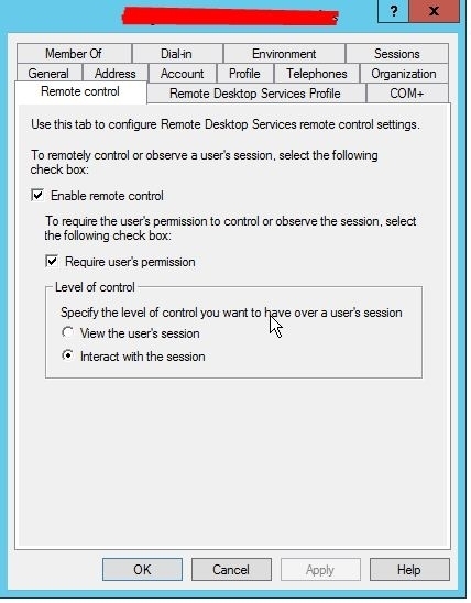 Remote Control Settings in Active Directory - Software & Applications ...