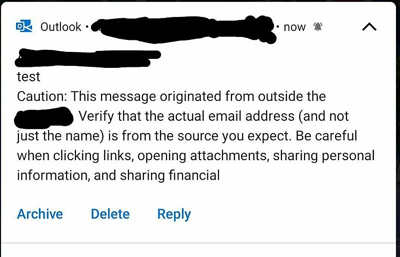 Hide external email warning text for mobile email preview - Software ...