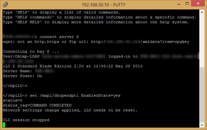 Reset HP Bladesystem iLO to DHCP - Hardware & Infrastructure ...