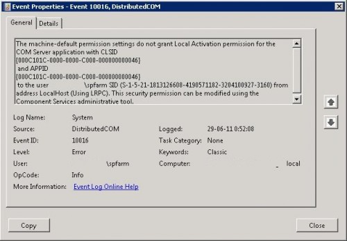 Event ID 10016, DistributedCOM: The application-specific permission settings do - Software ...