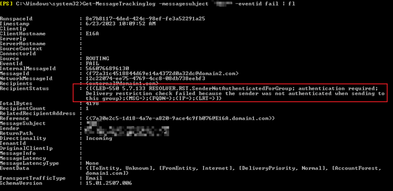 external contacts not recieving email in distribution group from ...