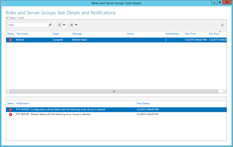 Windows Server 2012 R2 Refresh Failed On My Ftp Server Windows