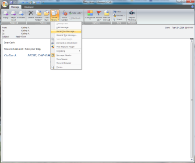 Can you turn off "This user would like to recall this message" dialog box? - Software ...
