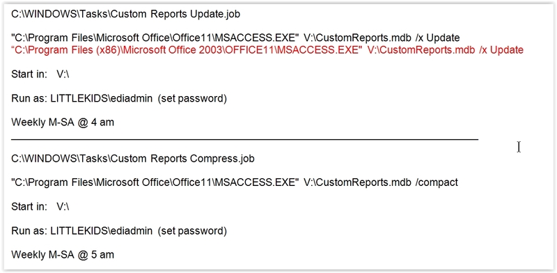 Win 7 Task Scheduler & Access 2003 - Databases - Spiceworks Community