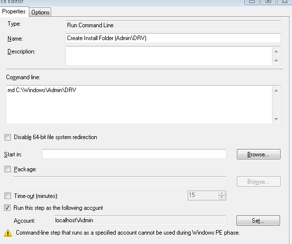 Unable to create folders in C:\Windows in SCCM 2012 task sequence command line - Software ...