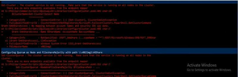 Cluster service is not running. Make sure the services running on the ...