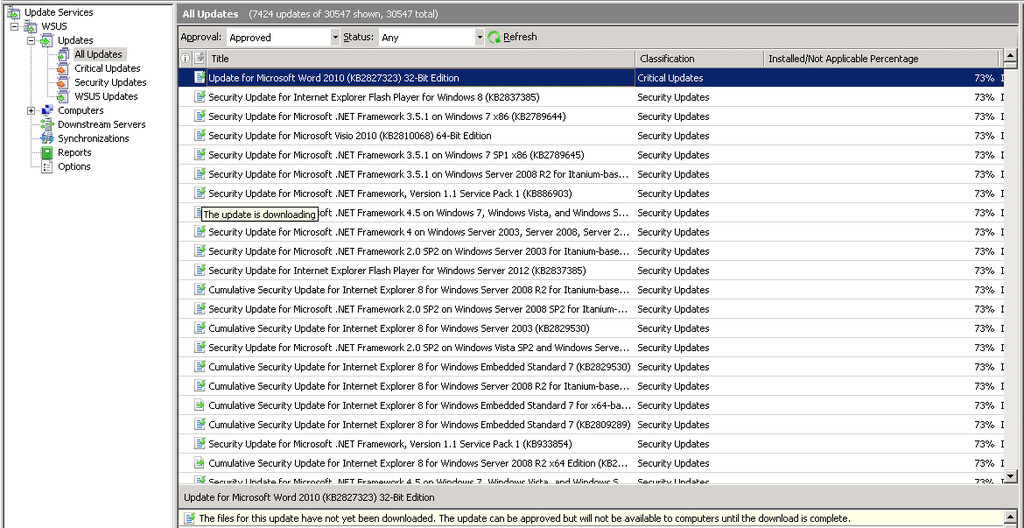 How to check download process in WSUS - Software & Applications ...