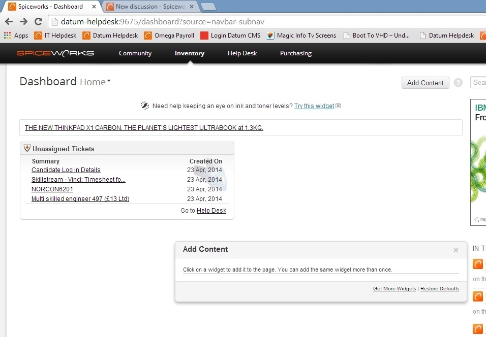 Widgets - Spiceworks Support - Spiceworks Community